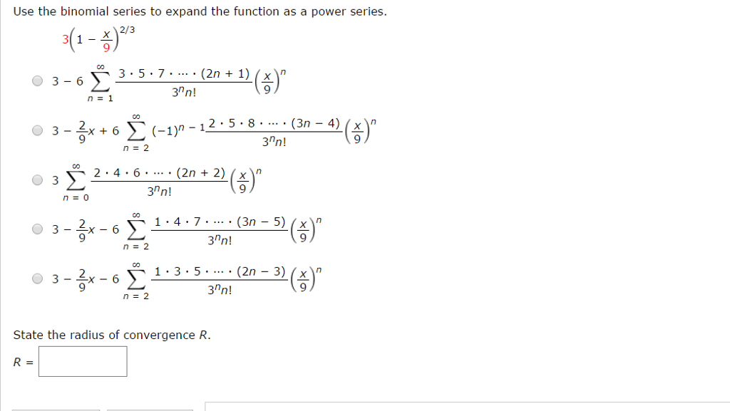 Solved Use the binomial series to expand the function as a | Chegg.com