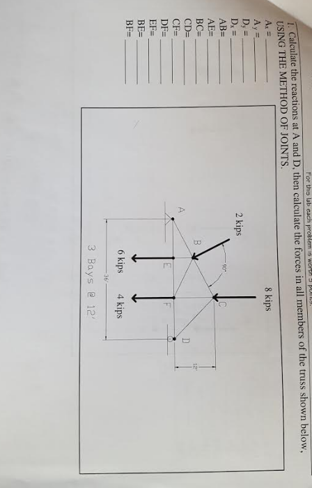 Solved Calculate the reactions at A and D, then calculate | Chegg.com