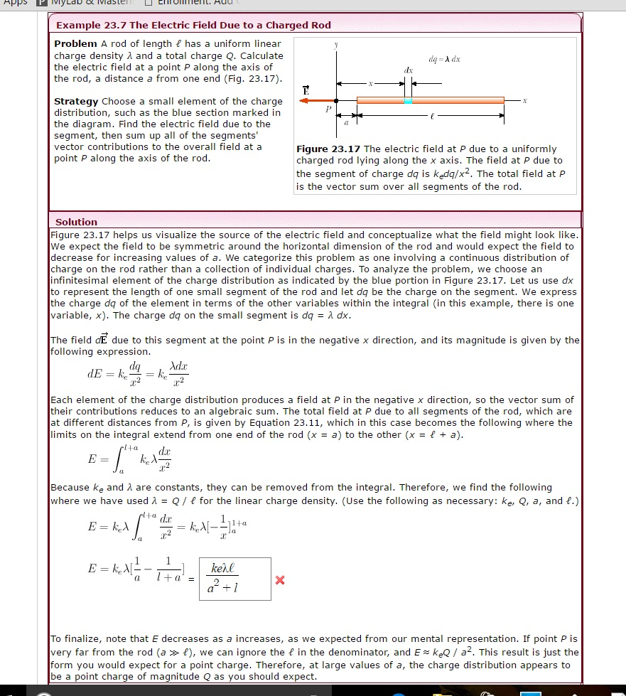 Solved APPS III ViyLd CIVldSle. Example 23.7 The Electric | Chegg.com