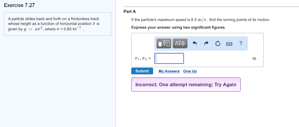 Solved A Particle Slides Back And Forth On A Frictionless 