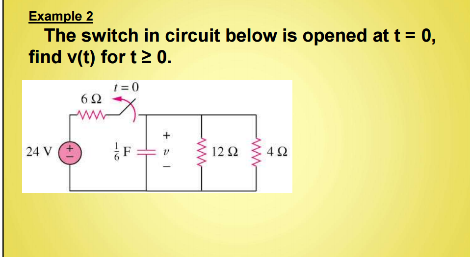 Solved The switch in circuit below is opened at t find v(t) | Chegg.com