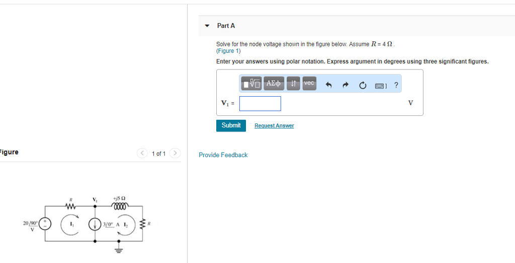 Solved Part A Solve for the node voltage shown in the | Chegg.com