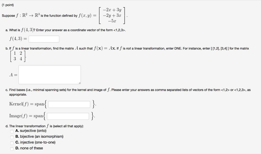 Solved Suppose f: R^2 rightarrow R^3 is the function defined | Chegg.com