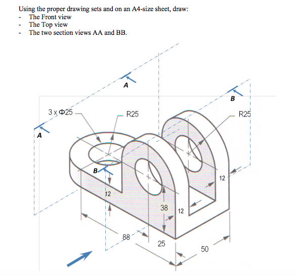 Solved Using the proper drawing sets and on an A4-size | Chegg.com