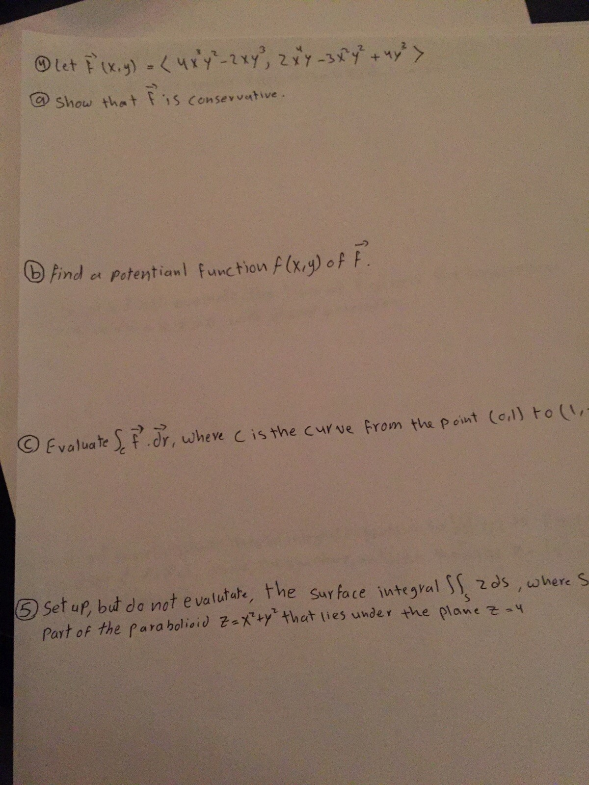 Solved Let Vector F x Y 4x 2y 2 2xy 3 2x 4y Chegg