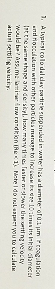 Solved A typical colloidal clay particle suspended in water | Chegg.com