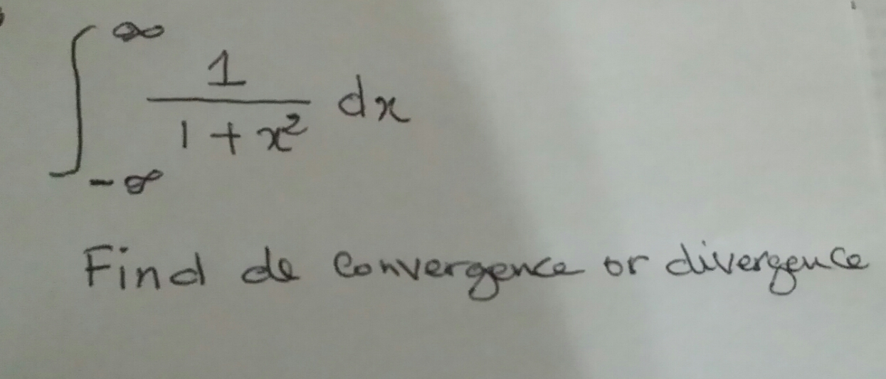 Solved Integrate 1/1+x^2 dx between the limits -infinity to | Chegg.com