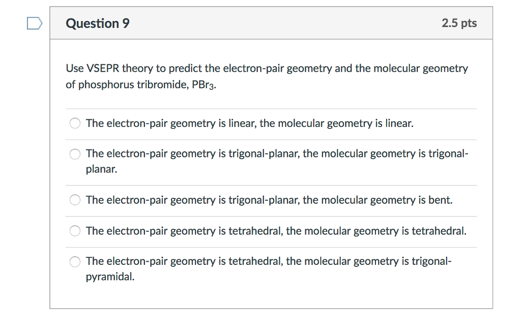 Solved Use VSEPR theory to predict the electron-pair | Chegg.com