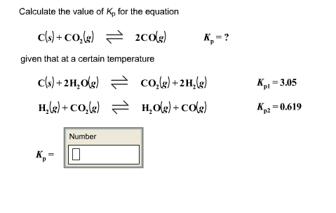 Solved Calculate the value of Kp for the equation given that | Chegg.com