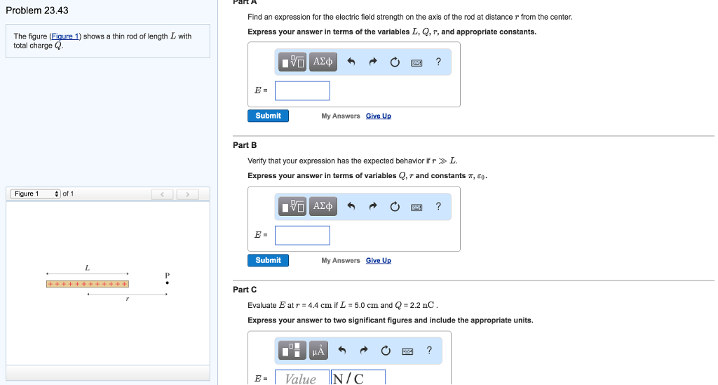 Solved The figure shows a thin rod length L with total | Chegg.com Solved The figure shows a thin rod length L with total | Chegg.com