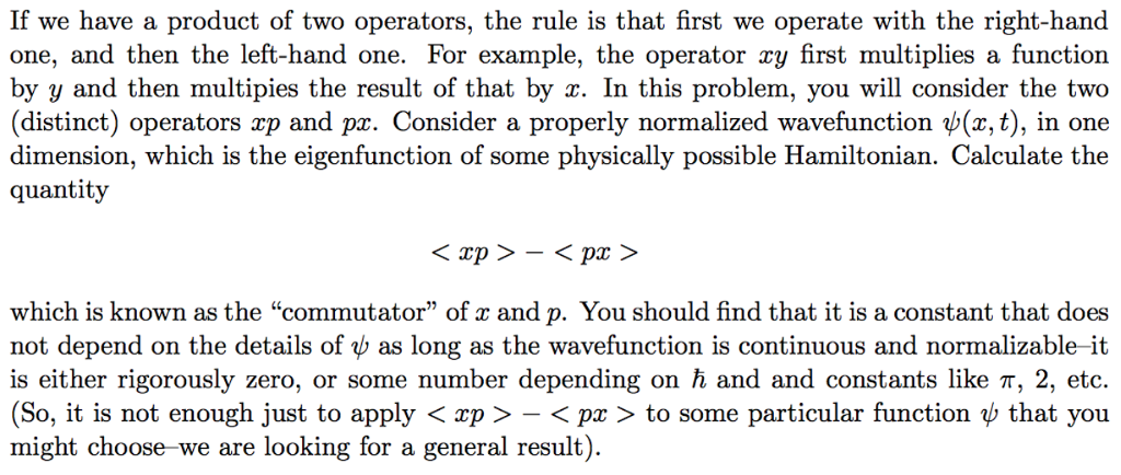 Solved If we have a product of two operators, the rule is | Chegg.com