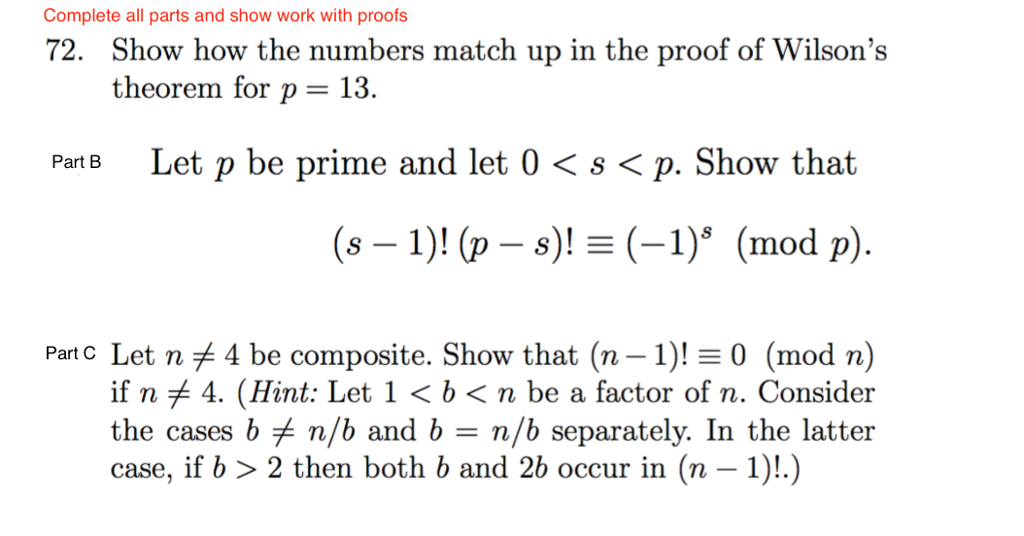 Solved Complete all parts and show work with proofs Show | Chegg.com