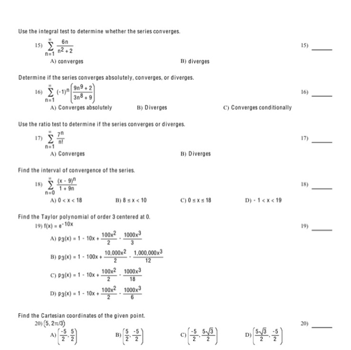 Solved Use the integral test to determine whether the series | Chegg.com