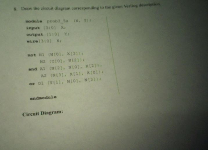 Solved Draw the circuit diagram corresponding to the given | Chegg.com
