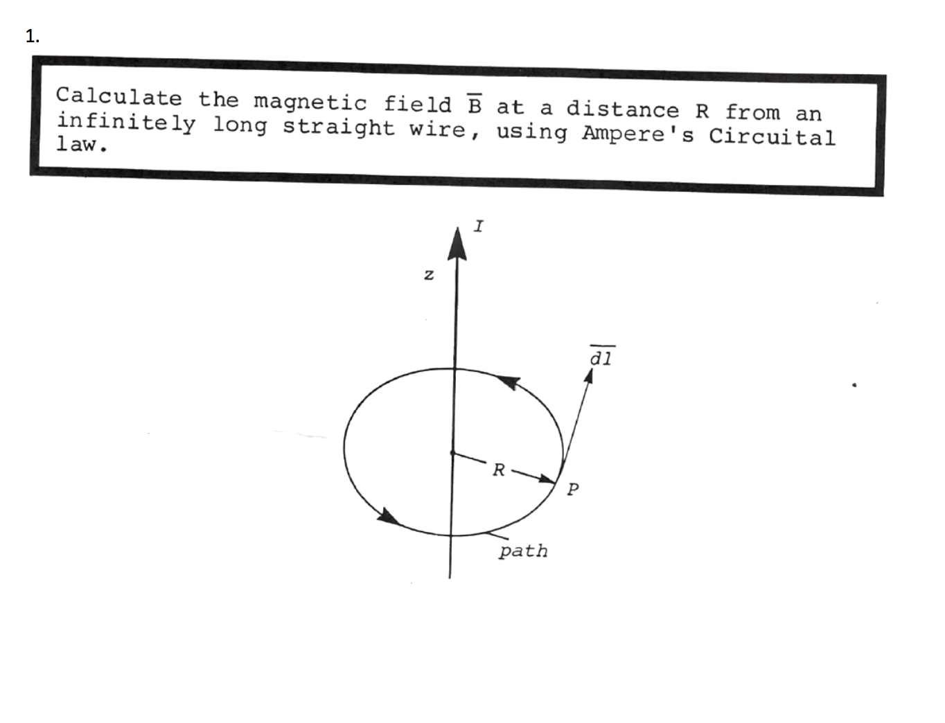 Solved Calculate the magnetic field B at a distance R from | Chegg.com