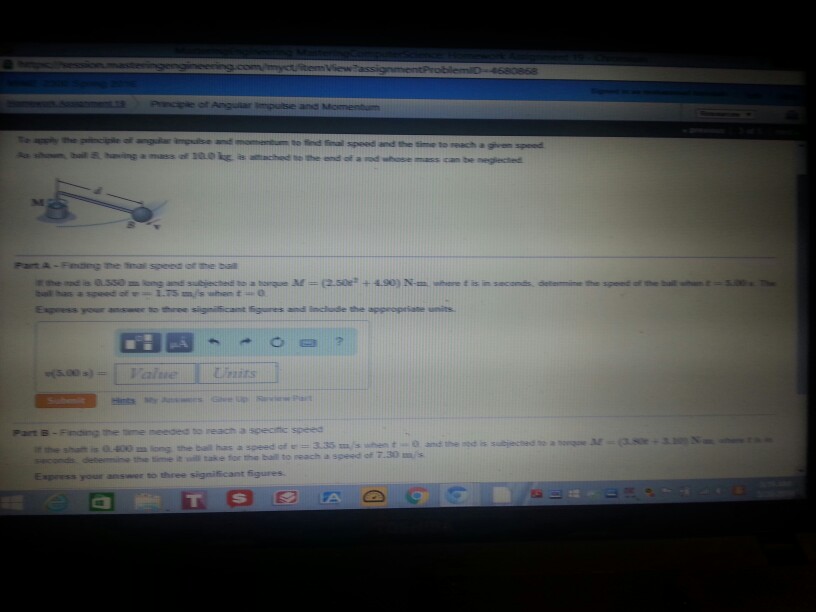 To apply the principle of angular impulse and | Chegg.com