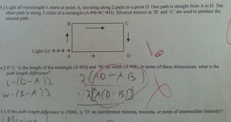 Find path length difference. Need help with part A | Chegg.com