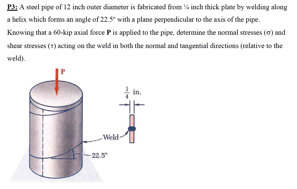 Solved P3: A steel pipe of 12 inch outer diameter is | Chegg.com