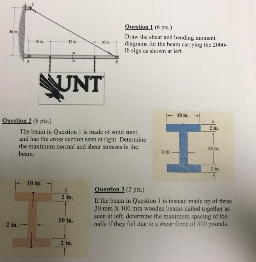 Solved Draw the shear and bending moment lb diagrams for | Chegg.com