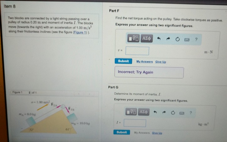 Solved Item 8. Two blocks are connected by a light string | Chegg.com