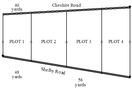 Solved Plots of land between two roads are laid out | Chegg.com