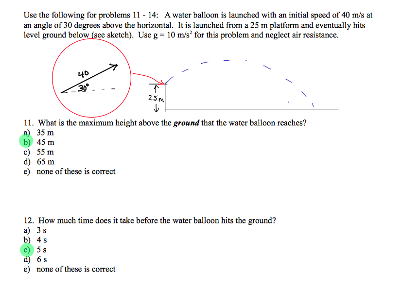 Solved Projectile Motion Problem Explainations Can | Chegg.com