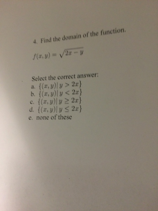 Solved Find the domain of the function. f(x, y) = | Chegg.com