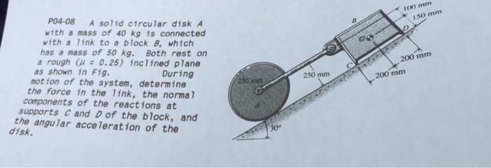 Solved A solid circular disk A with a mass of 40 kg is | Chegg.com