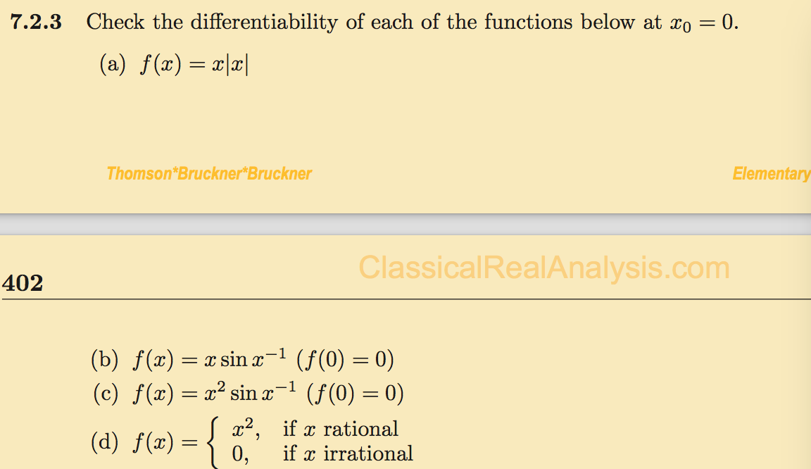Solved Check the differentiability of each of the functions | Chegg.com