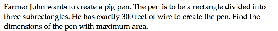 Solved Farmer John wants to create a pig pen. The pen is to | Chegg.com