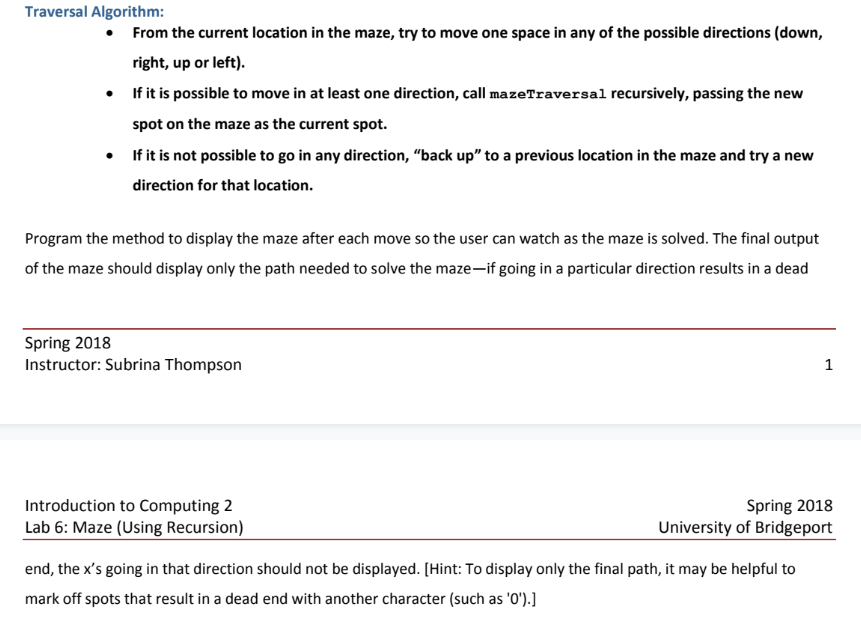 Solved General Instructions: using recursive backtracking, | Chegg.com