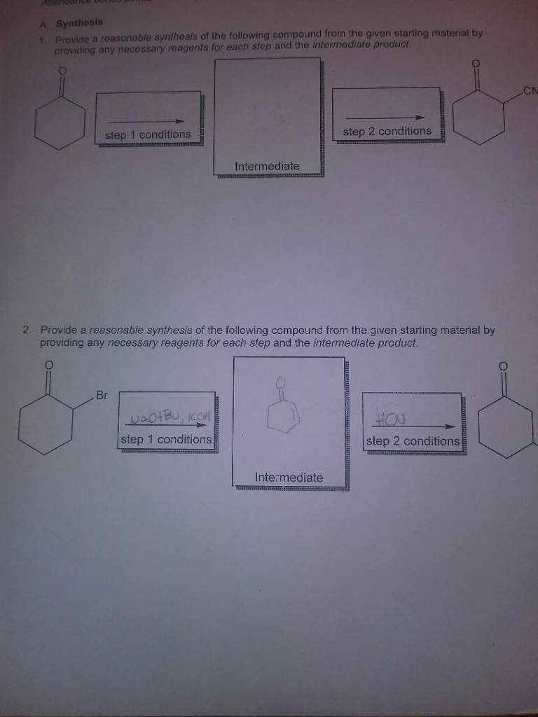 Solved A Synthesis t Provide a reasonable synthesis of the | Chegg.com