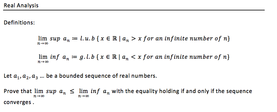 Solved Real Analysis Definitions: lim_x rightarrow infinity | Chegg.com