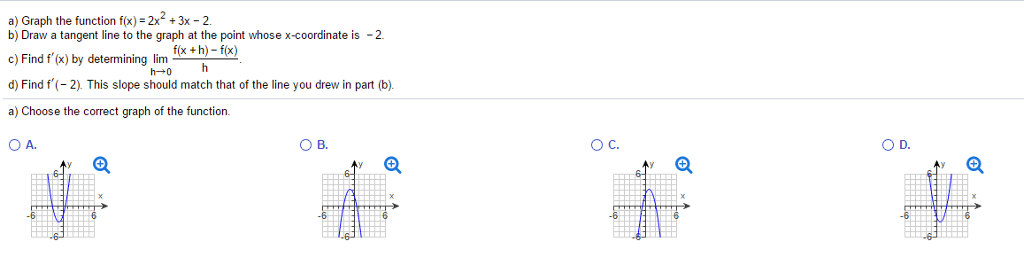 Solved a) Graph the function f(x :2x2 3x 2. b) Draw a | Chegg.com