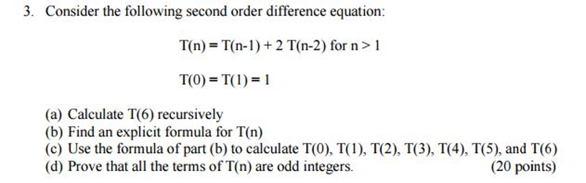 Consider the following second order difference | Chegg.com