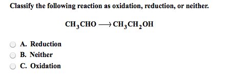 Solved Classify the following reaction as oxidation, | Chegg.com