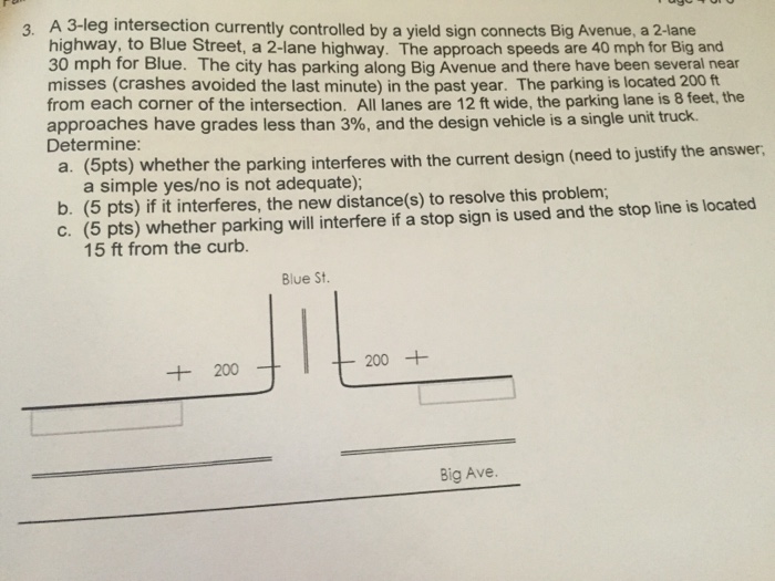 Solved A 3-leg intersection currently controlled by a yield | Chegg.com