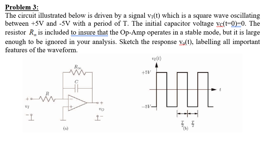 Solved The circuit illustrated below is driven by a signal | Chegg.com