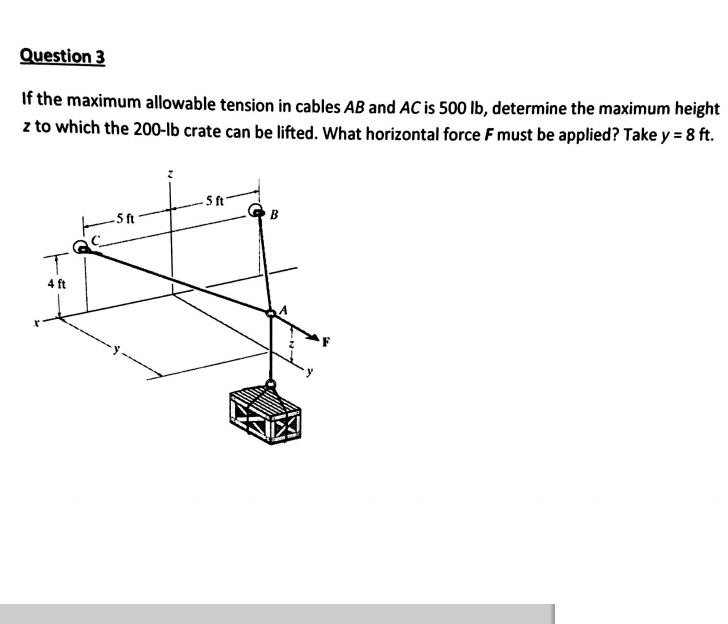 Solved Question 3 If the maximum allowable tension in cables | Chegg.com