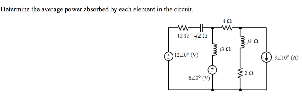 Solved Determine the average power absorbed by each element | Chegg.com