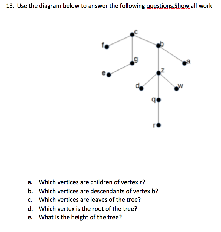 Solved 13. Use the diagram below to answer the following | Chegg.com