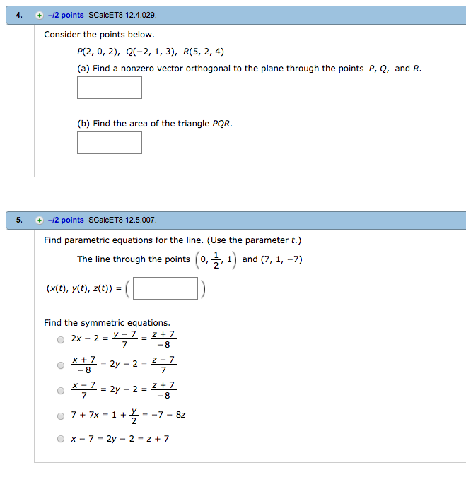 Solved: Consider The Points Below. P(2, 0, 2), Q(-2, 1, 3)... | Chegg.com