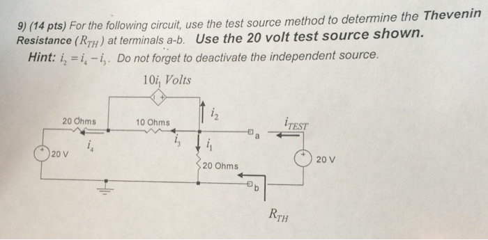 Solved For the following circuit, use the test source method | Chegg.com Solved For the following circuit, use the test source method | Chegg.com