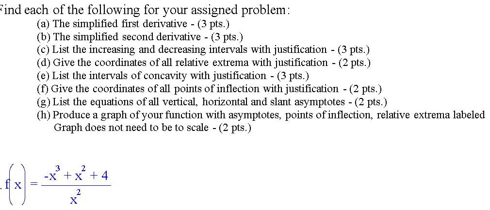 Solved ind each of the following for your assigned problem | Chegg.com