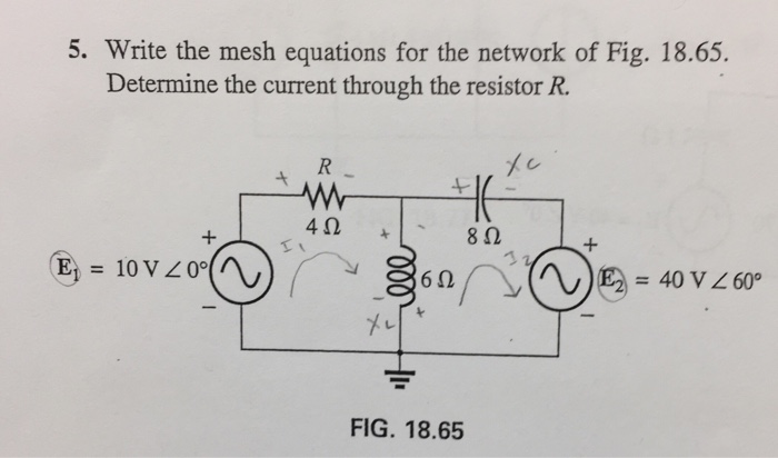 Solved Write the mesh equations for the network of Fig. | Chegg.com
