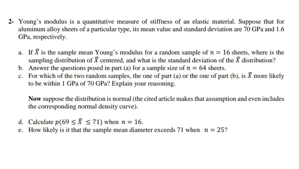 Solved 2- Young's modulus is a quantitative measure of | Chegg.com