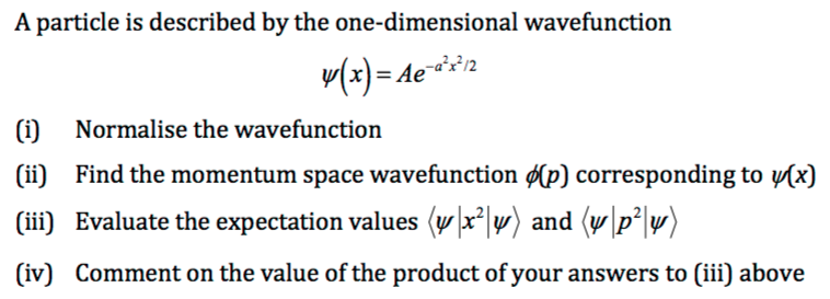 Solved A particle is described by the one-dimensional | Chegg.com