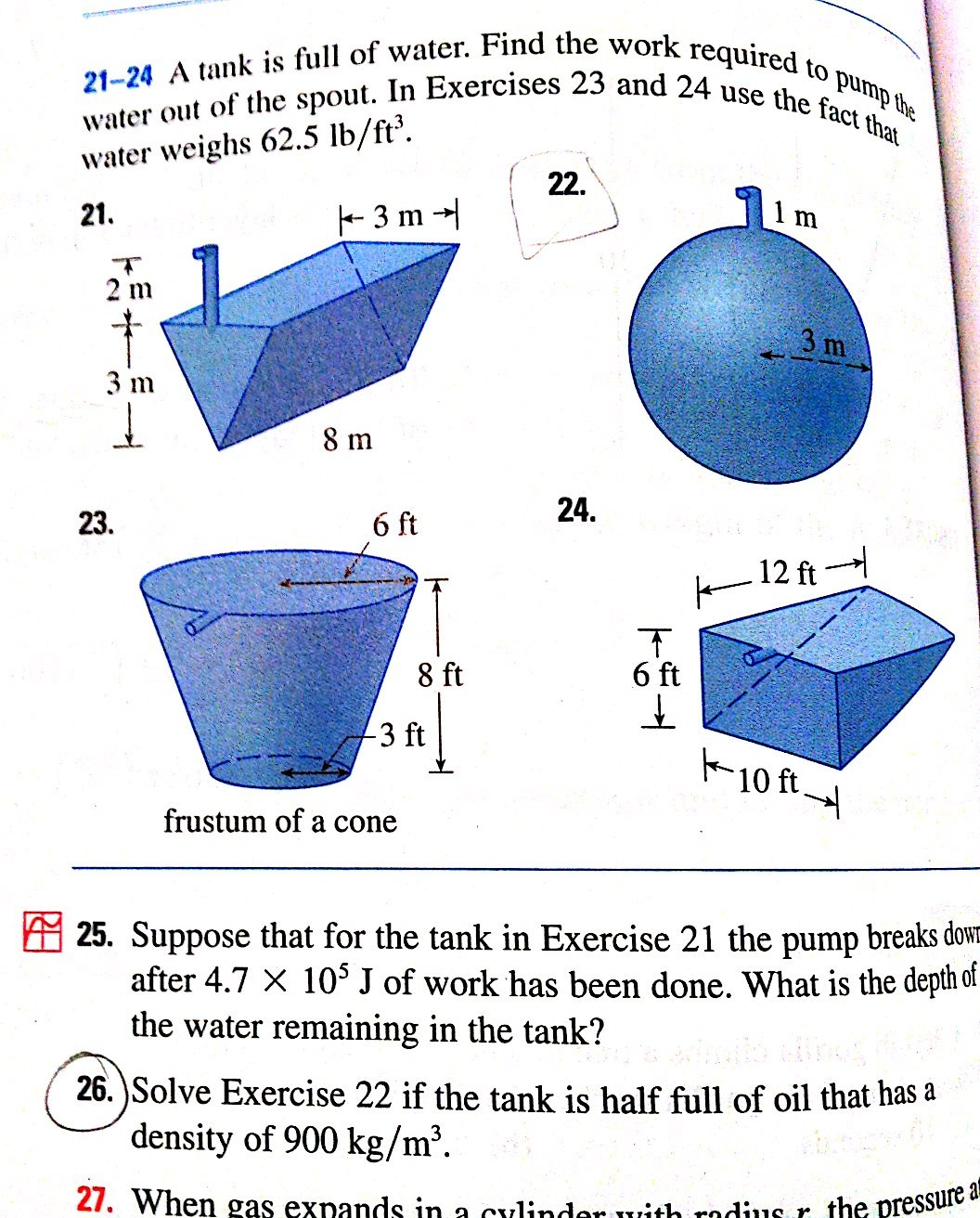 Solved A Tank Is Full Of Water Find The Work Required To Chegg