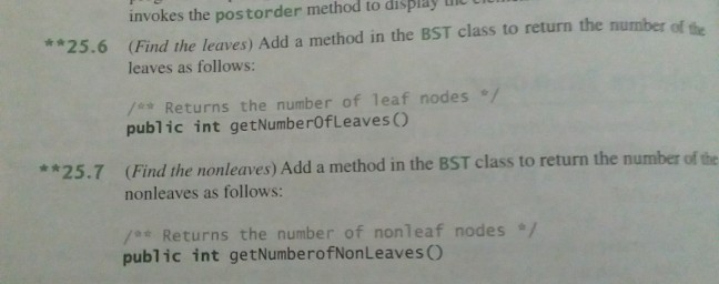Solved Sections 25.2-25.6 25.1 Add new methods in BST) Add | Chegg.com