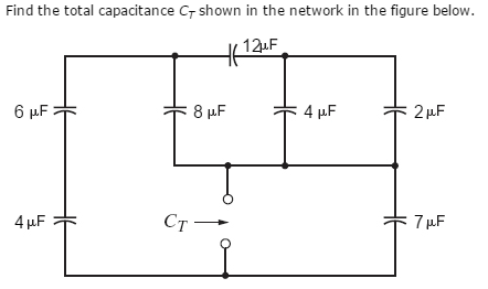 Solved Find the total capacitance Cr shown in the network in | Chegg.com